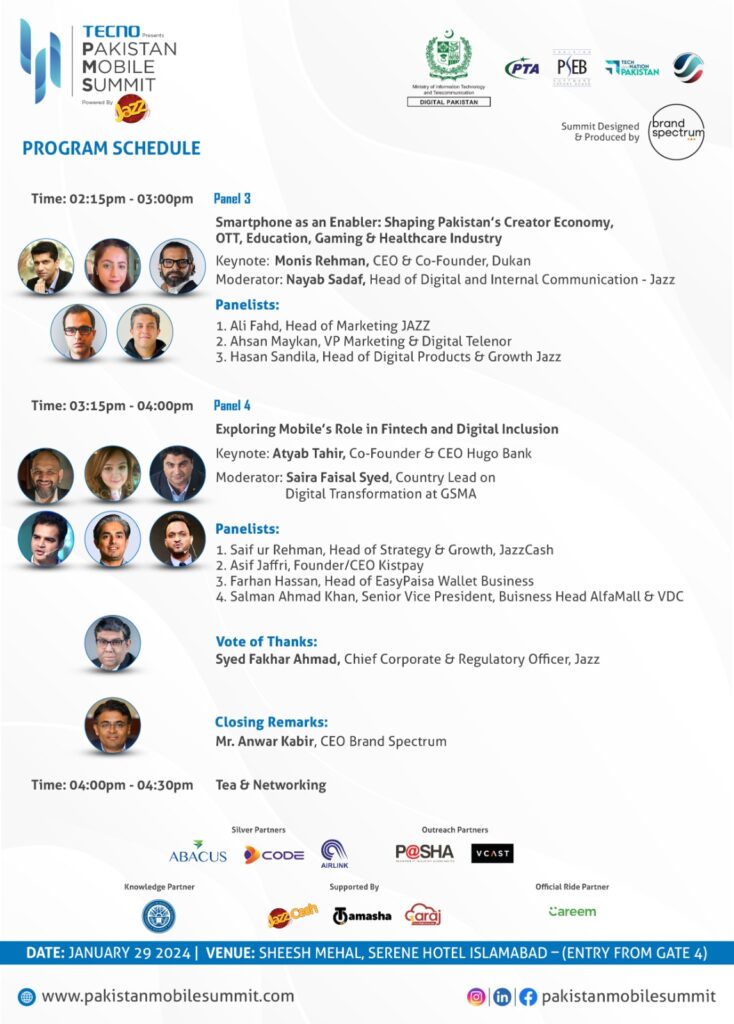 Program Schedule 2024 - Pakistan Mobile Summit